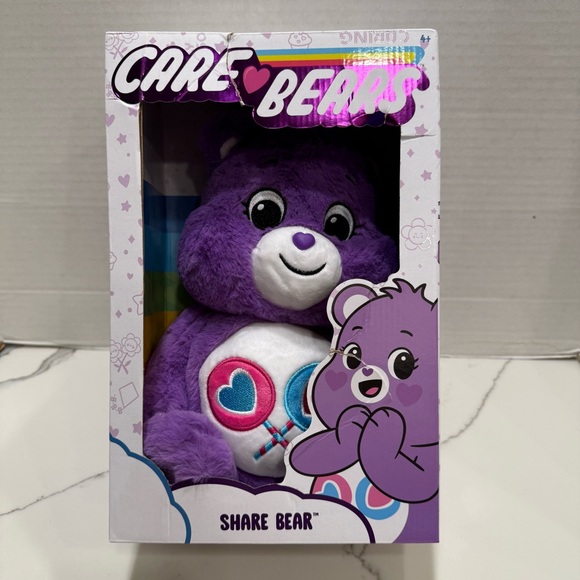 Care Bears | Toys | Care Bears Share Bear Plush Vibrant Purple New ...